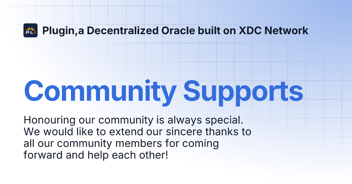 Community Supports | Plugin,a Decentralized Oracle built on XDC Network
